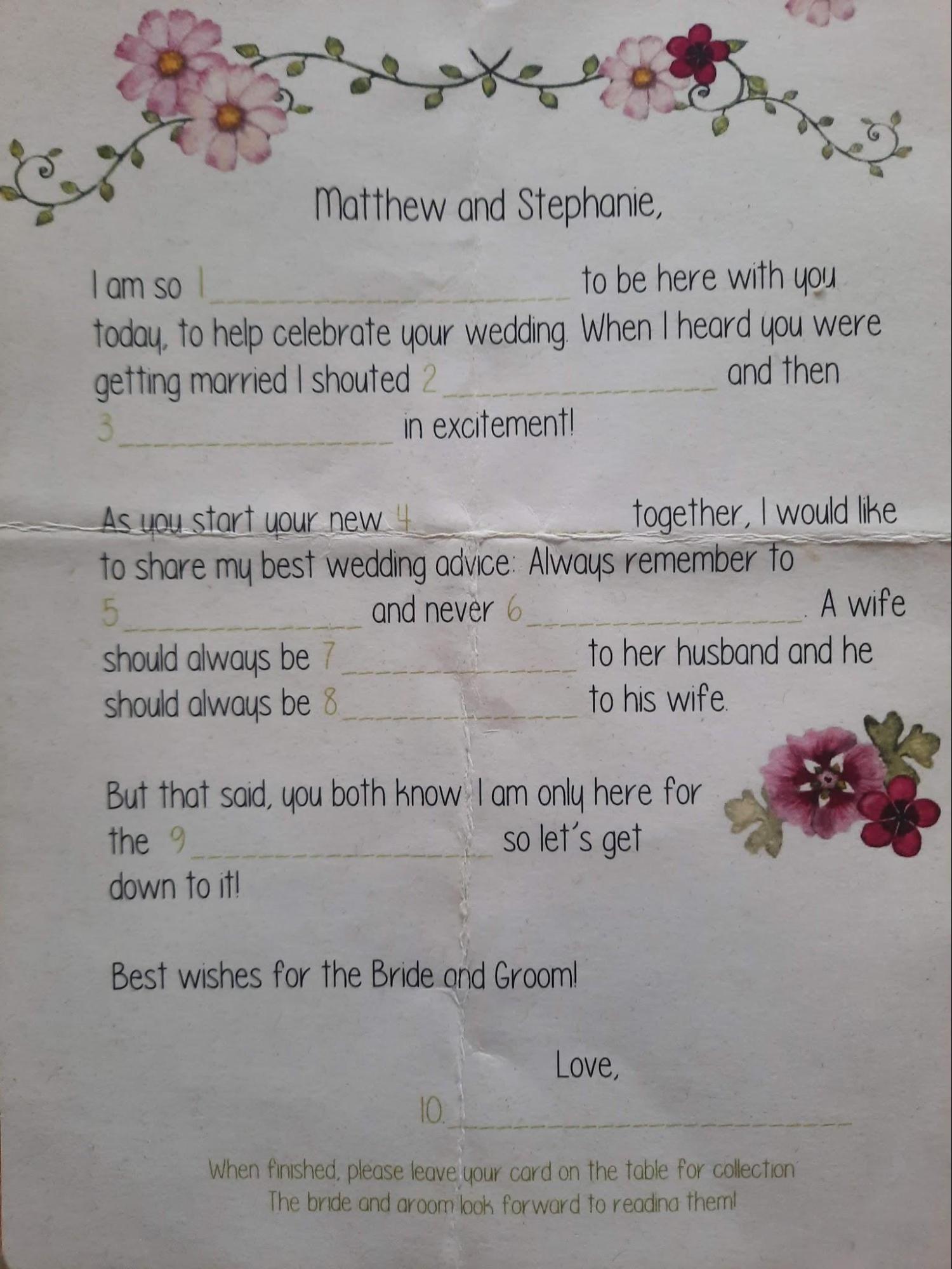 Celebration Mad Libs – Creative Gatherings